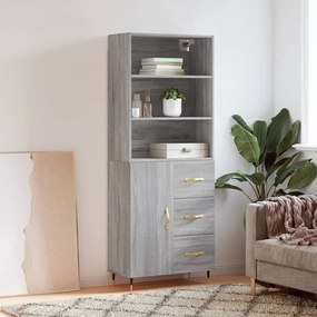 Skříň highboard šedá sonoma 69,5 x 34 x 180 cm kompozitní dřevo
