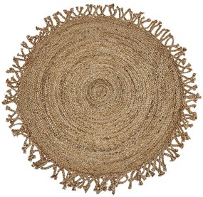 Jutový kulatý koberec ⌀ 120 cm béžový ZONGULDAK Beliani