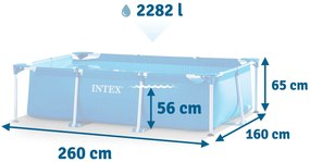 Ocelový nadzemní bazén 260 x 160 x 65 cm 2v1 INTEX 28271