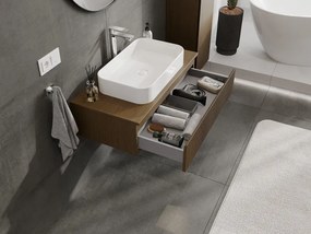 Mexen Rivel, koupelnová skříňka 90 cm, 1 zásuvka, drážkovaná, ořech, 91A20-09023-1-BF86