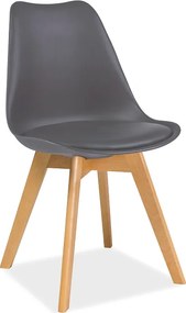 Nábytkáři ORFA KRIS BUK- jídelní židle eco kůže ŠEDÁ/ nohy dřevo buk (KRISBUSZ) (S) (K150-E)