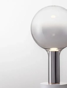 LED stmívatelná šedo-zlato-bílá stolní lampa Nostos