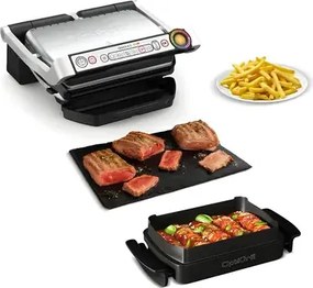 Tefal OptiGrill+ Snacking  Baking GC714D stříbrná / Kontaktní gril / 2
