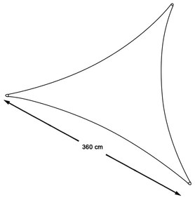 Sluneční plachta trojúhelníková, 3,6 m, polyester, šedá