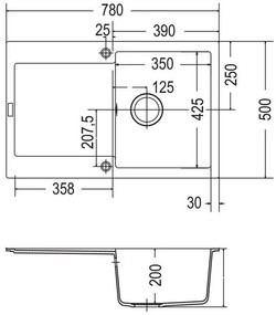 Franke Maris MRG 611 Granitový dřez s odkapem oboustranné provedení, 78x50cm, sahara. 114.0284.836