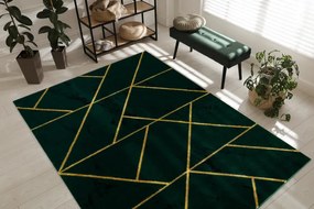 Dywany Łuszczów Kusový koberec Emerald geometric 1012 green and gold - 80x150 cm