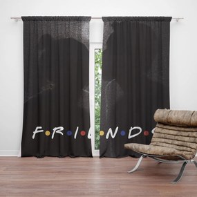 Sablio Závěs Seriál přátelé FRIENDS Polibek: 2ks 140x250cm