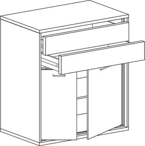 Casarredo - Komfort nábytek Komoda 2D2S PILETAS M-6 dub hickory