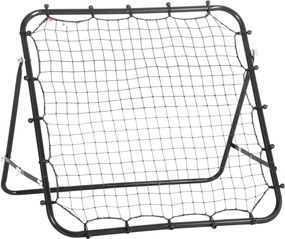 HOMCOM Fotbalový Rebounder, Odrážecí Síť, Kovový Rám s PE Tkaninou, Odrážecí Stěna pro Baseball a Basketbal, Brána pro Mladé Sportovce 96x80x96cm, Čer