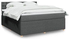 Box spring postel s matrací tmavě šedá 120x190 cm textil