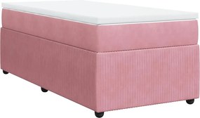 Box spring postel s matrací růžová 90x190 cm samet 3285613