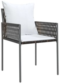 Zahradní židle s poduškami 4 ks hnědé 54 x 61 x 83 cm polyratan,  3187087