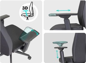 Ergonomická kancelářská židle MOSH Elite T3 - černá