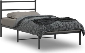 vidaXL Kovový rám postele s čelem 100 x 190 cm [355408] Barva: Černá