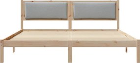 Rám postele Světle šedá 200 x 200 cm Masivní borové dřevo 3394228