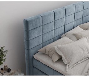 Modrá boxspring postel s úložným prostorem 140x200 cm Ava – Maison de Rêve