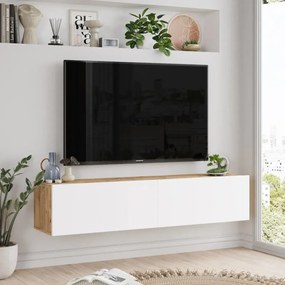 Závěsný televizní stolek Houseland Farfallo borovice Atlantic/bílý
