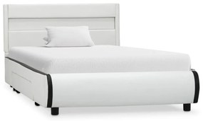 vidaXL Rám postele s LED světlem bílý umělá kůže 100 x 200 cm