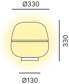 Quadrifoglio Group K13TVE0P01-007 Afra, bílá stolní lampa z opálového matného skla, 1xE27, průměr 33cm