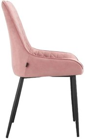 Danish style Jídelní židle Maya (SET 2 ks), samet, růžová