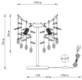 Globo 64138TS - Stolní lampa QUEENA 3xE14/40W/230V stříbrná