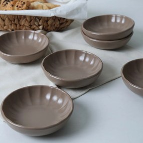 Sada 6 kameninových misek Laguna 12 cm, hnědá
