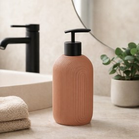 Dávkovač mýdla Elya, pudrová/s černými prvky, 400 ml
