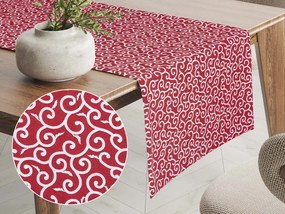 Biante Bavlněný běhoun na stůl Sandra SA-259 Ornamenty na rubínově červeném 20x140 cm