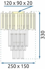 Toolight Křišťálová nástěnná lampa 312357 Zlatá
