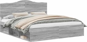 Rám postele Šedá Sonoma 200 x 200 cm Masivní borové dřevo 3413268