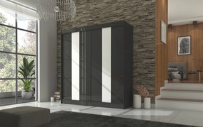 ADRK Furniture Posuvná skříň s lacobelem KAREN 200 SW-KAR-B+WL-200+A422