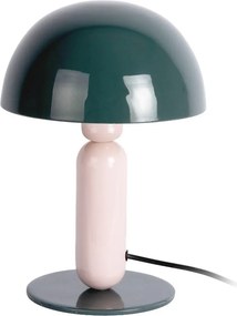 Tmavě zelená/světle růžová kovová stolní lampa (výška 30 cm) Firenze round – Leitmotiv