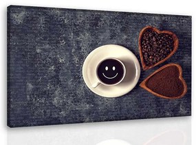 Obraz káva emoji Velikost (šířka x výška): 150x100 cm