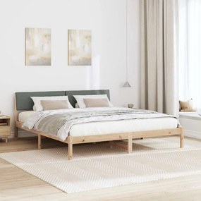 Rám postele s čelo hnědá a tmavě šedá 200 x 200 cm 3394329