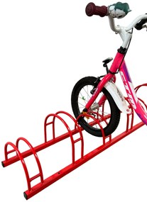 Stojan pro dětská kola obloukový oboustranný (KS-220) Počet stání: pro 6 kol, Povrchová úprava: prášková barva (červená)