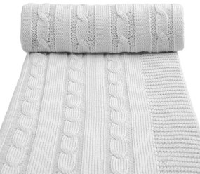 T-tomi Dětská pletená deka copankový vzor White