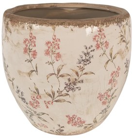Keramický obal na květináč s lučními kvítky Carola L – 18x17 cm