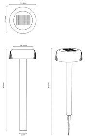 Zuma Line PT33111 - LED Solární lampa BLUET LED/2,5W/2000 mAh IP44 černá