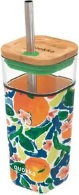 Quokka Liquid Cube 540ml Oranges / Sklenice s víčkem / brosilikátové s