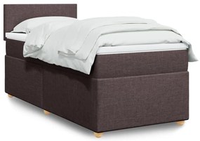 Box spring postel s matrací tmavě hnědá 100 x 200 cm textil