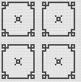 Hisbalit Skleněná mozaika bílá; černá; černo-bílá Černobílá Mozaika BEMOL 2,5x2,5 (33,3x33,3) cm - 25BEML