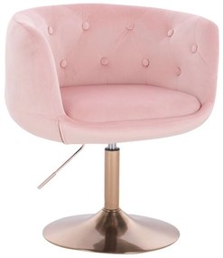 LuxuryForm DESIGN Křeslo MONTANA VELUR na zlatém talíři - růžové