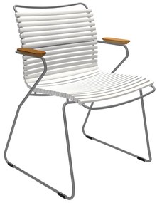 Bílá plastová zahradní židle HOUE Click s područkami