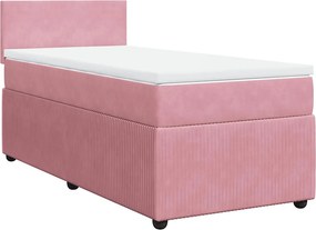 Box spring postel s matrací růžová 80 x 200 cm samet 3289889
