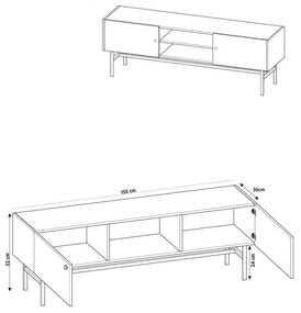 TV stolík/skříňka Desanta (béžová + černá). 1082796