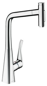 Hansgrohe Metris Select M71 - Kuchyňská páková baterie 320, vytahovatelná sprška, 2jet, sBox, chrom 73816000