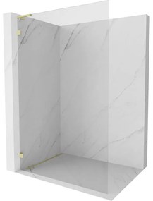 Mexen Lunar L sprchová stěna Walk-in levá 100 x 200 cm, průhledná 8 mm, zlato kartáčované - 830L-100-000-55-00-L