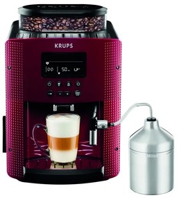 Krups - Automatický kávovar s nádobou na mléko ESSENTIAL 1450W/230V červená