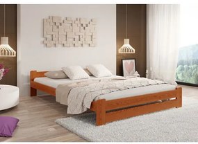 Vyvýšená masivní postel Euro 140x200 cm včetně roštu Ořech