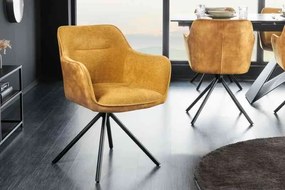 invicta interior Jídelní židle Verona hořčicová žlutá otočná - 2ks 44155